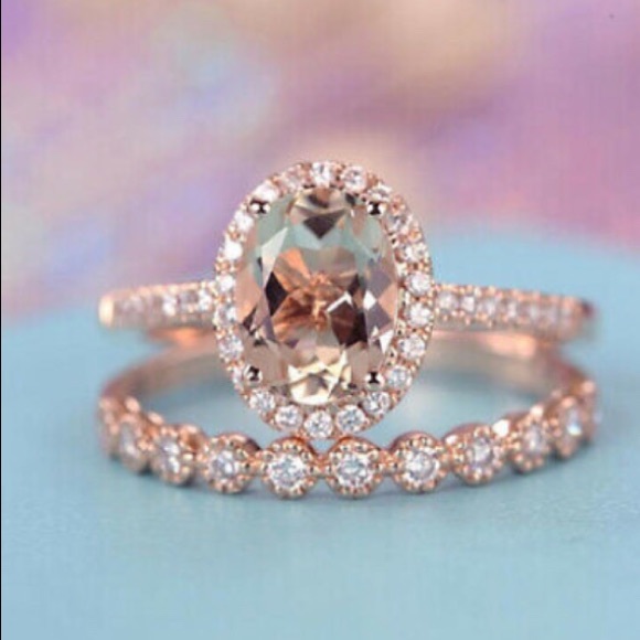Jewelry | Gorgeous 2 Pieces Rose Gold Morganite Ri | Poshmark
